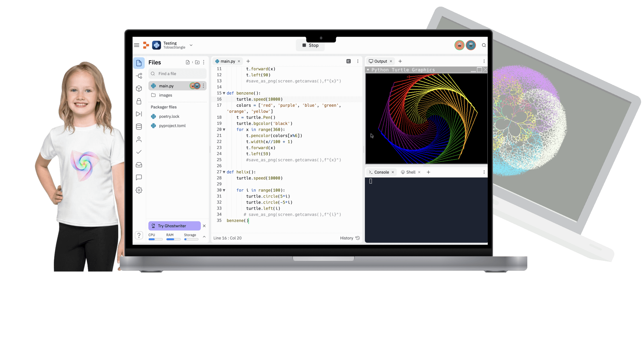 Online - Mit Python Code T-shirt designen | Kindaling.de