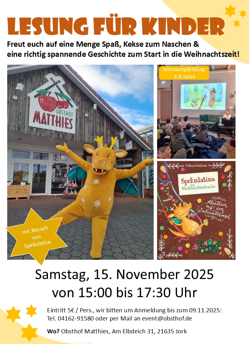 Kinder-Lesung im Obsthof Matthies (Jork/Borstel)